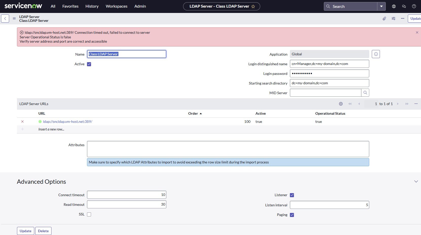 Solved: SNPI - LDAP server error - ServiceNow Community